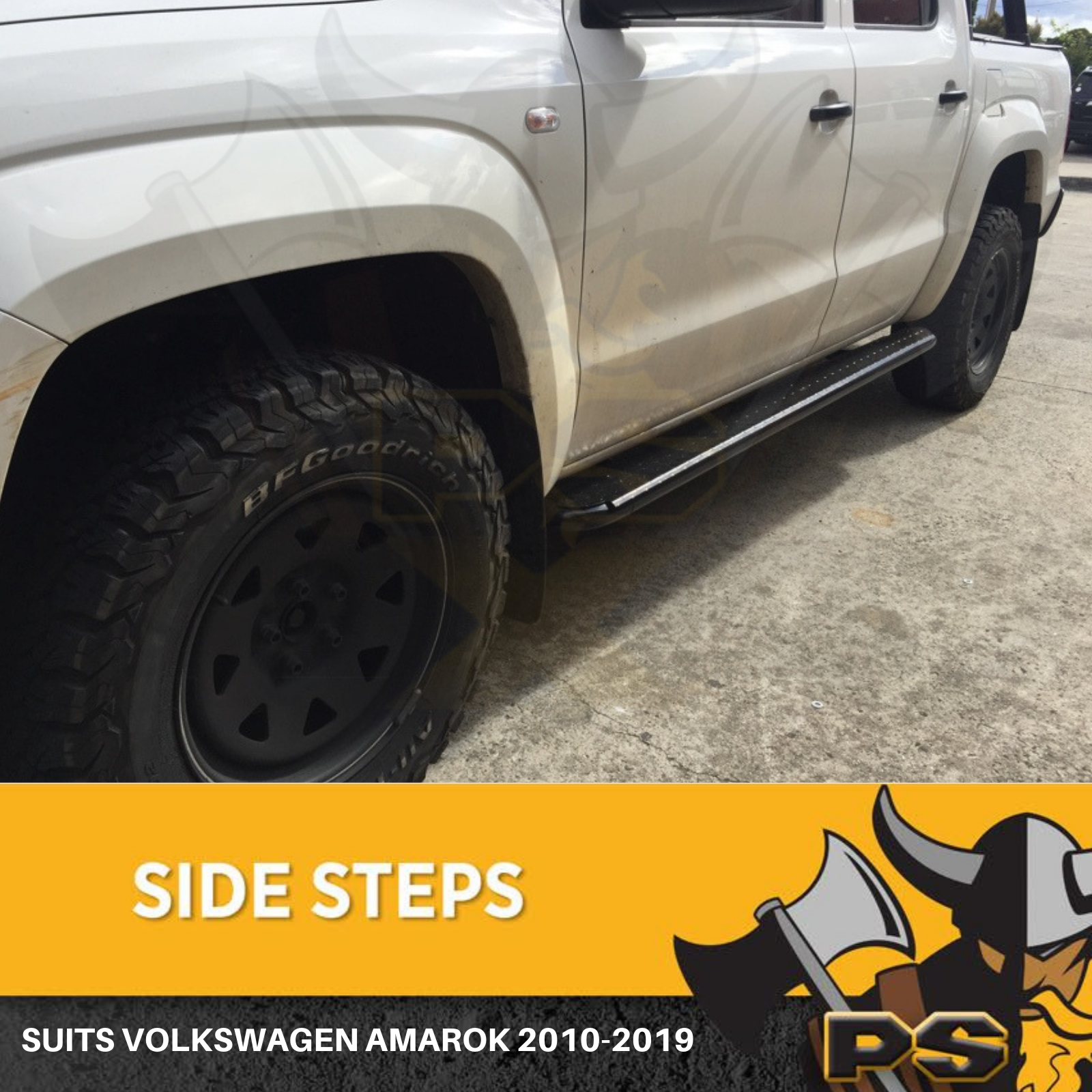 Volkswagen Amarok Side Steps Running Boards Steel Rock Sliders 2010-2019