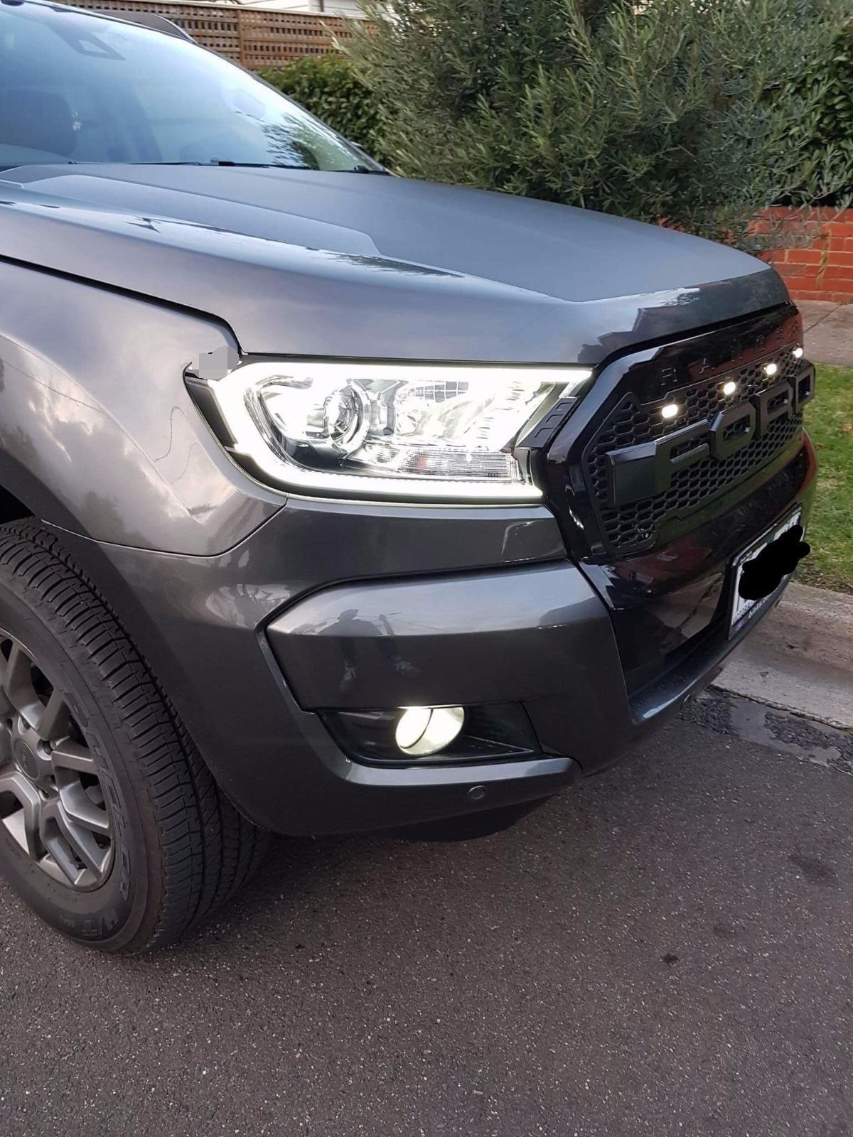 MATTE BLACK COVER LED HEADLIGHT TAIL LIGHTS FOR FORD RANGER MK2 2015-2019