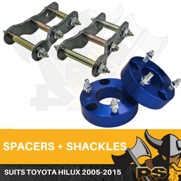 Lift Kit 2" + 3" Rear Shackle Front Coil Spacer for Toyota Hilux 2005-2015