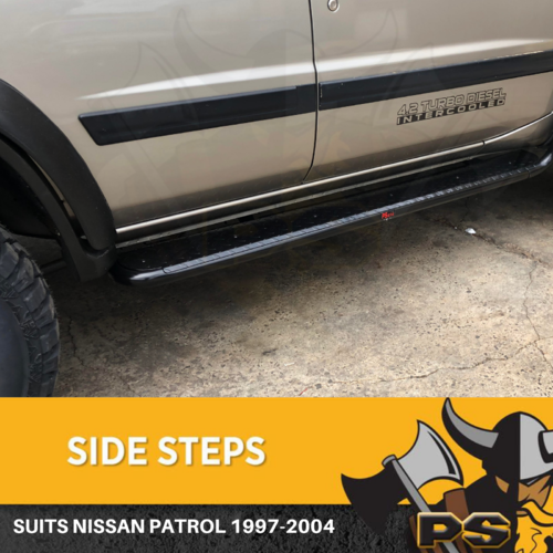 NISSAN GU PATROL SERIES 1 2 3 1997-2004 EXTRA HEAVY DUTY SIDE STEPS ...